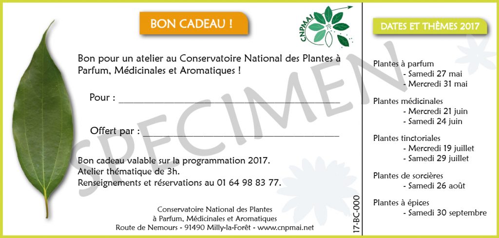 Bon-cadeau-specimen - Conservatoire National des Plantes